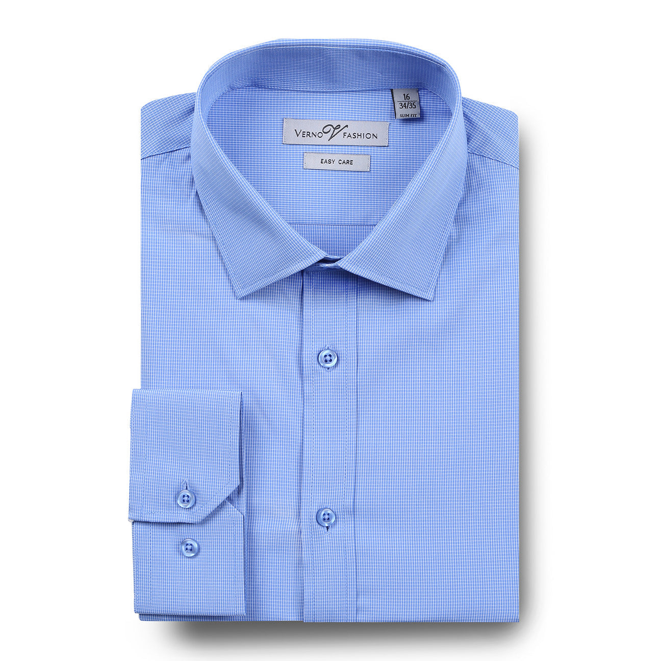 RENOIR Blue Slim Fit Cotton Easy Care Dress Shirt SS211 – Unique Design ...